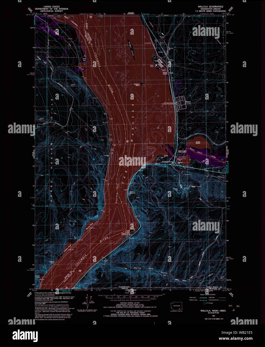 Map of wallula washington hi-res stock photography and images - Alamy