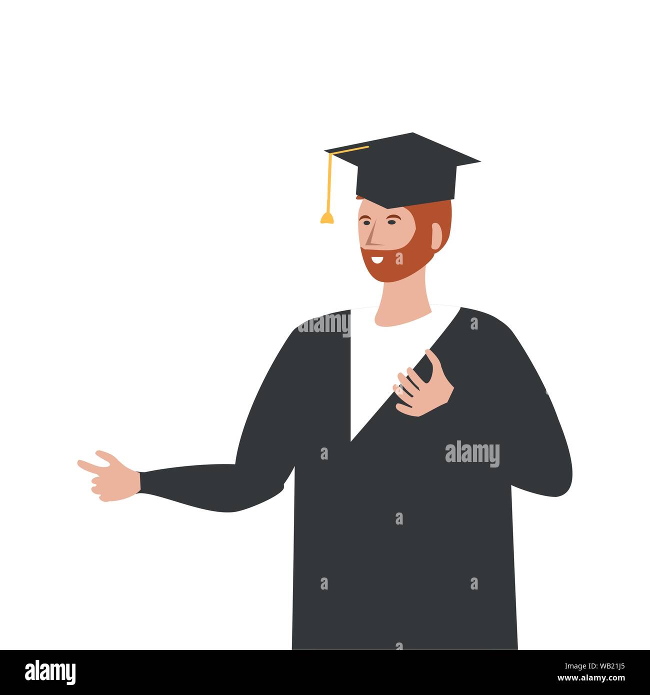 young boy student graduated character vector illustration design Stock ...