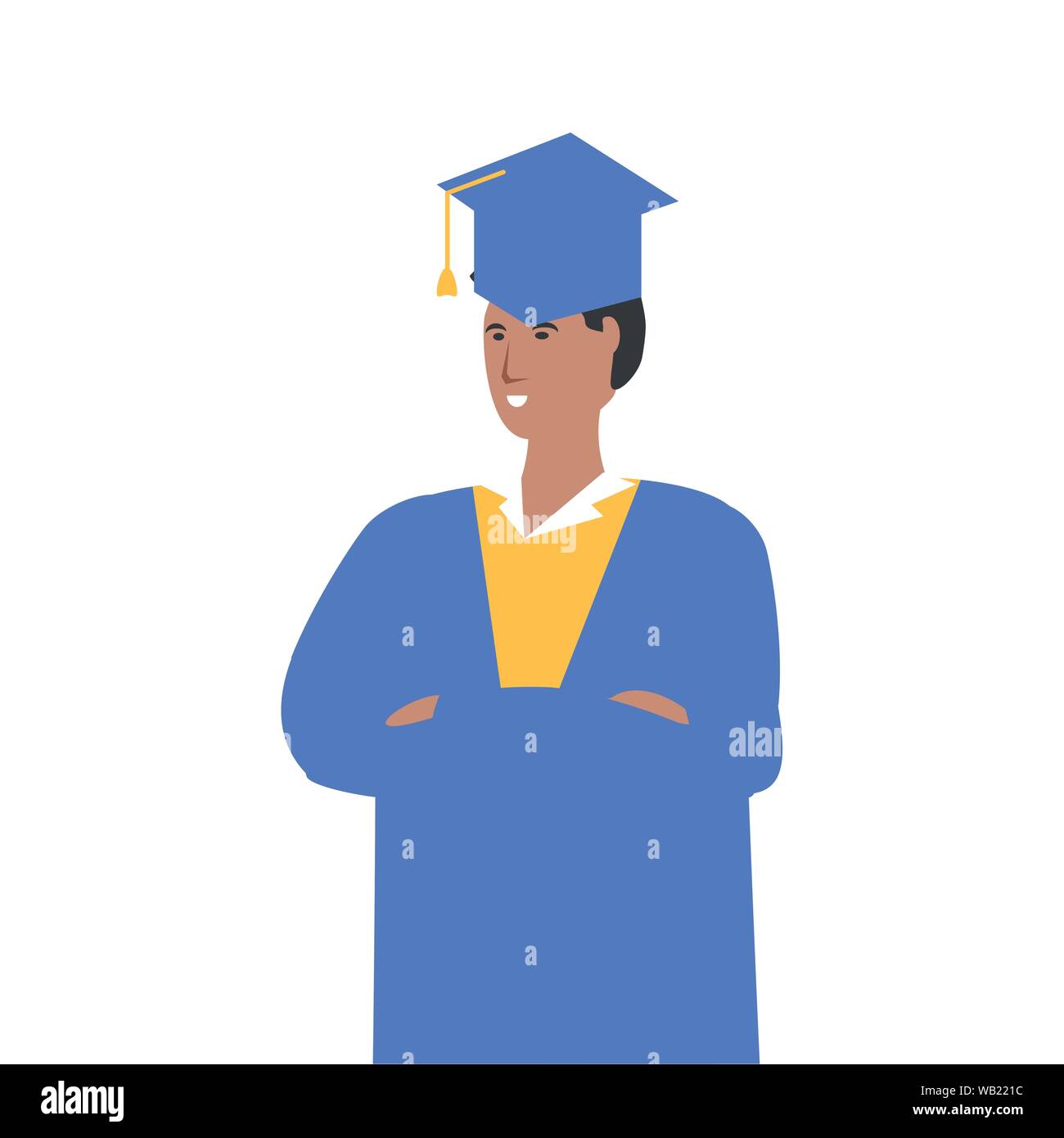 young boy student graduated character vector illustration design Stock ...