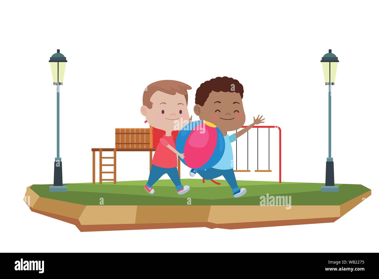 Cute happy kids having fun cartoons Stock Vector Image & Art - Alamy