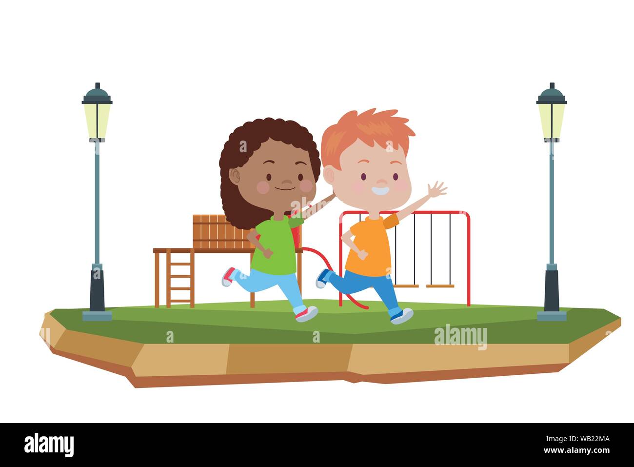 Cute happy kids having fun cartoons Stock Vector Image & Art - Alamy