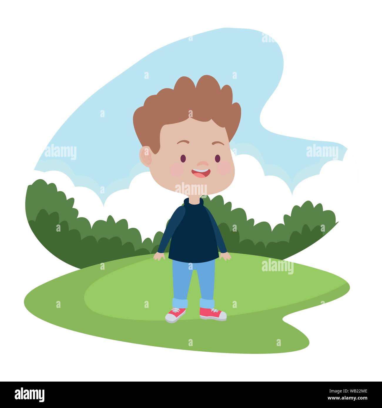 Happy kid having fun cartoons Stock Vector Image & Art - Alamy