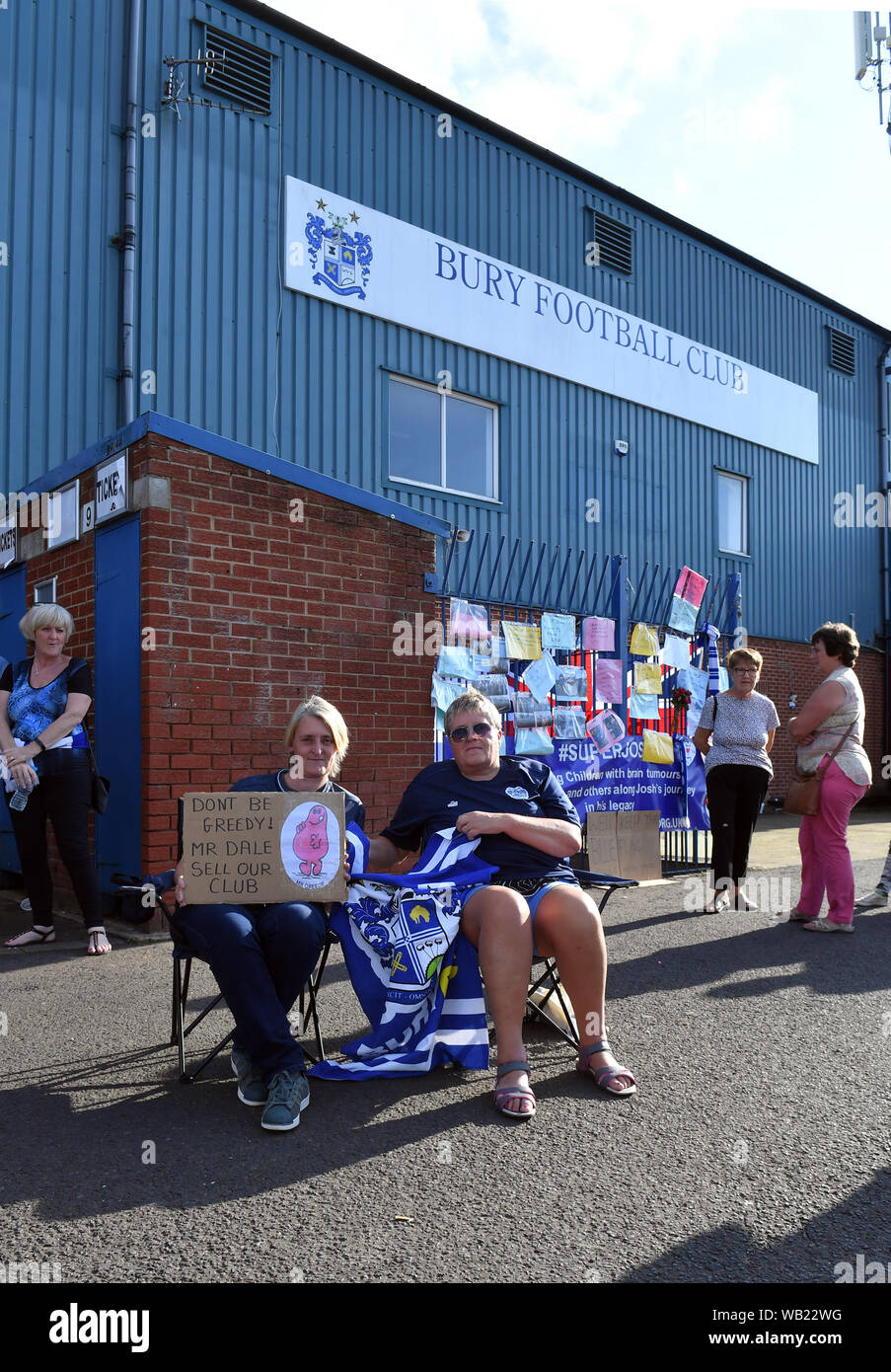 Bury fans at Gigg Lane, Bury Stock Photo - Alamy
