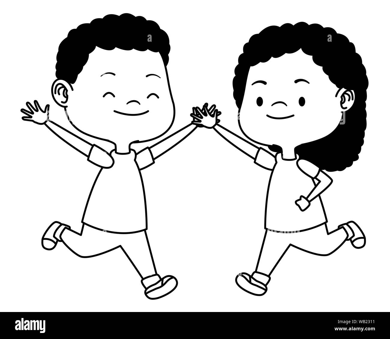 Fun Kids Clipart Black And White