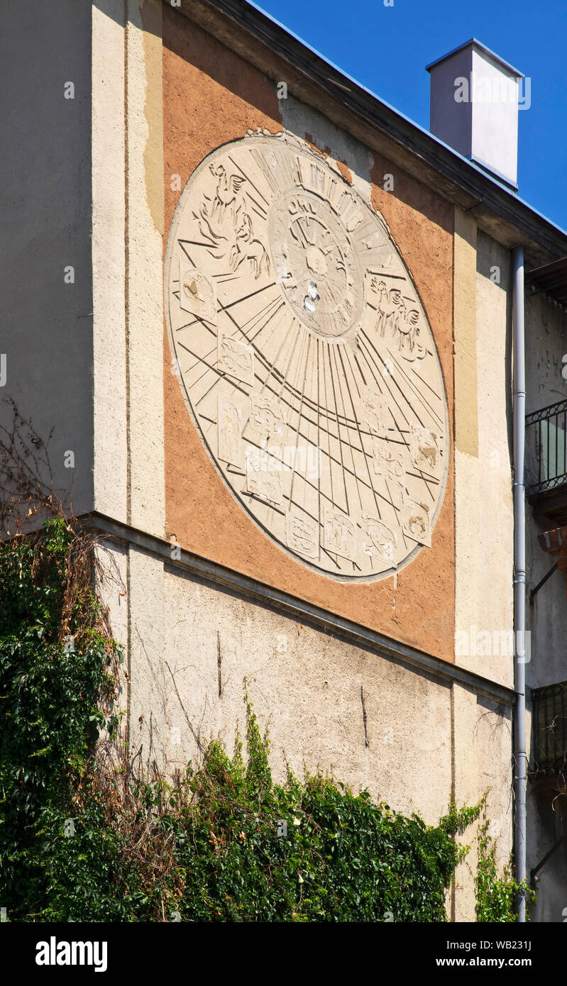 Sundial at Philadelphia boulevard in Torun. Poland Stock Photo - Alamy