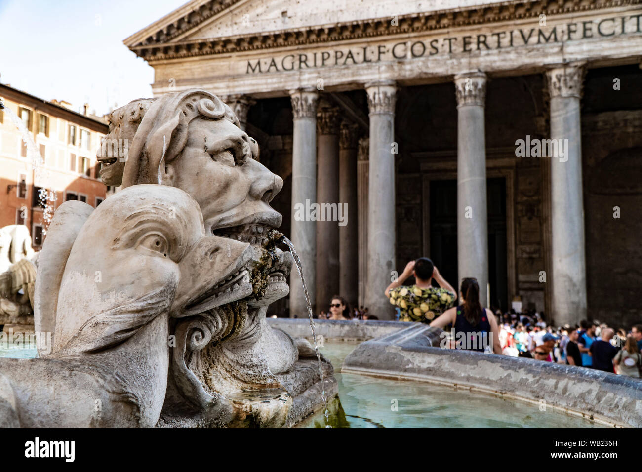 A detail of the sculptures that are part of the fountain at the ...