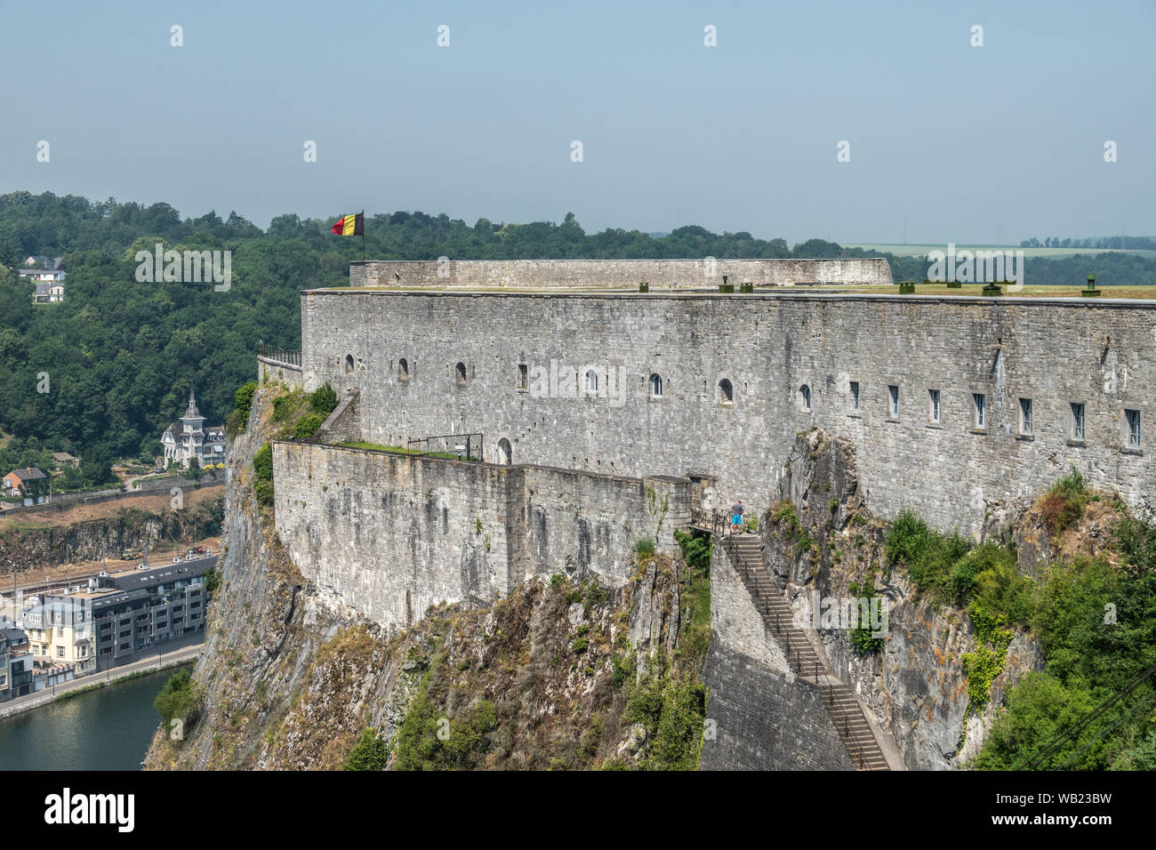 Dinant, Belgium - June 26, 2019: Southern gray stone ramparts of ...