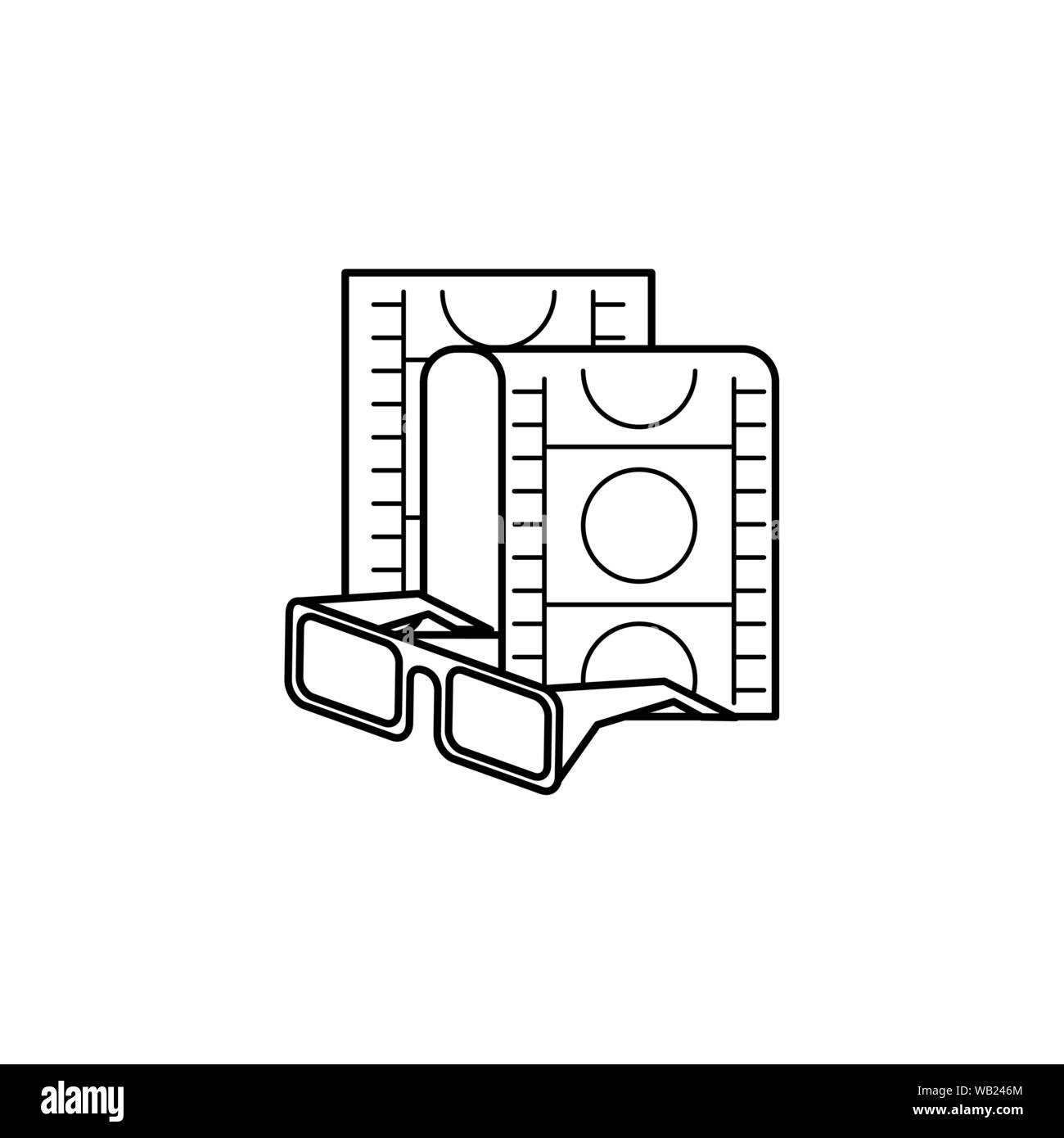 eyeglasses cinema 3d with tape vector illustration design Stock Vector ...