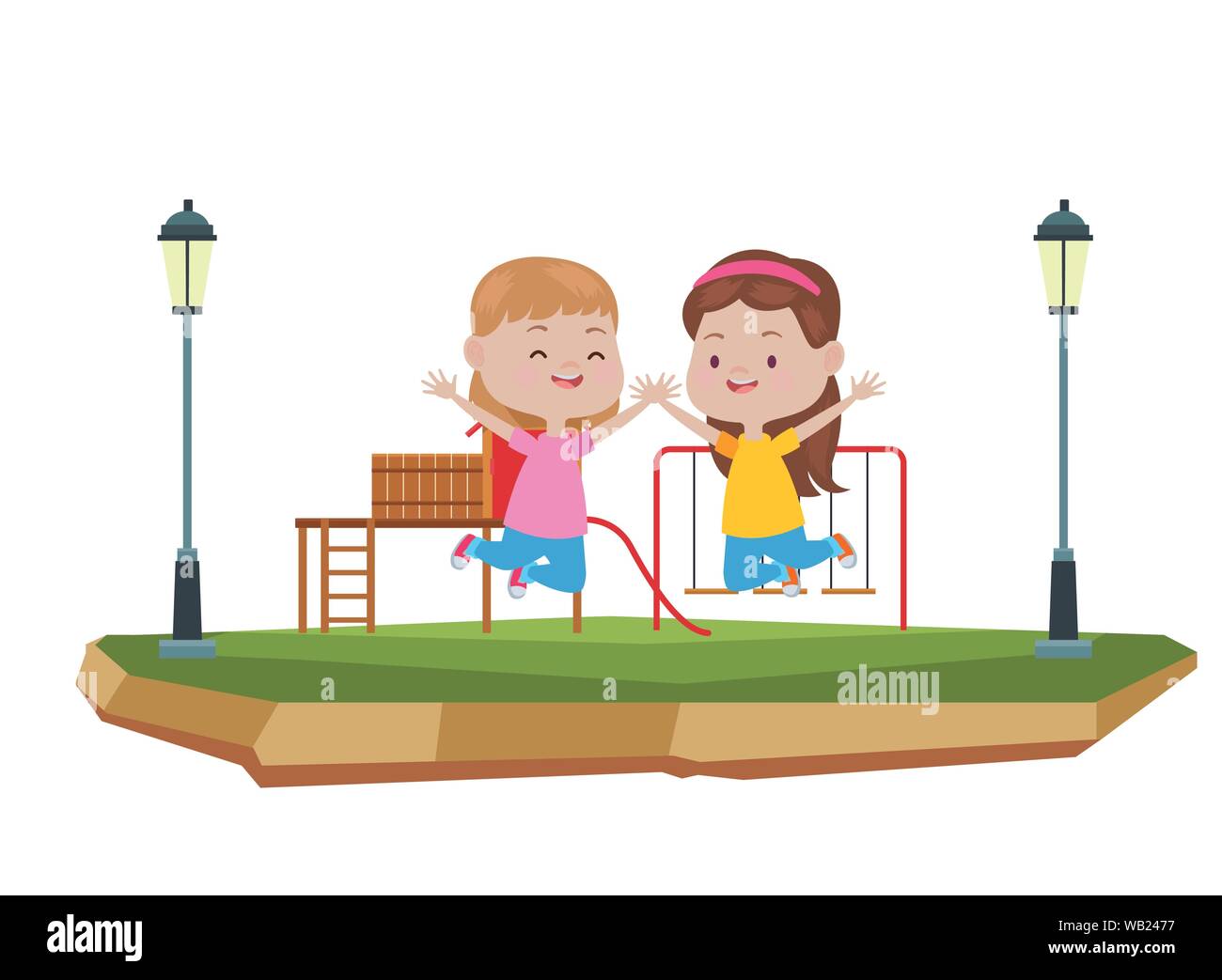 Cute happy kids having fun cartoons Stock Vector Image & Art - Alamy