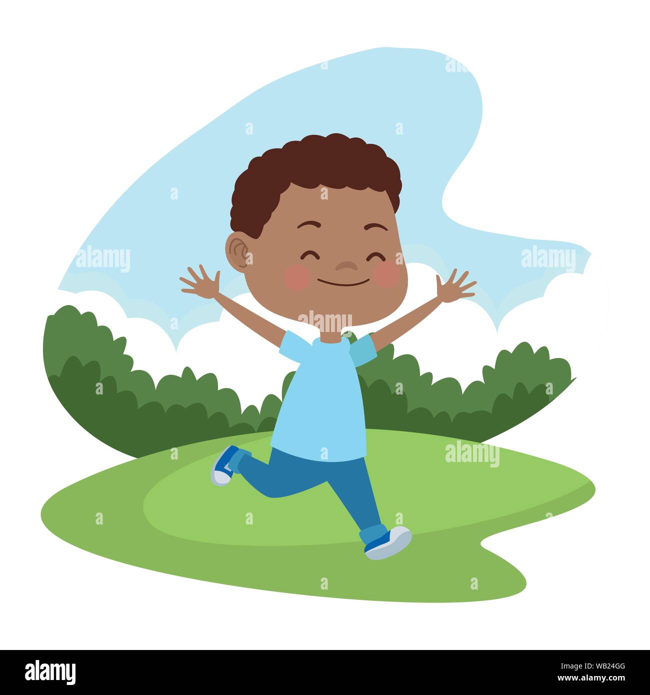 Happy kid having fun cartoons Stock Vector Image & Art - Alamy