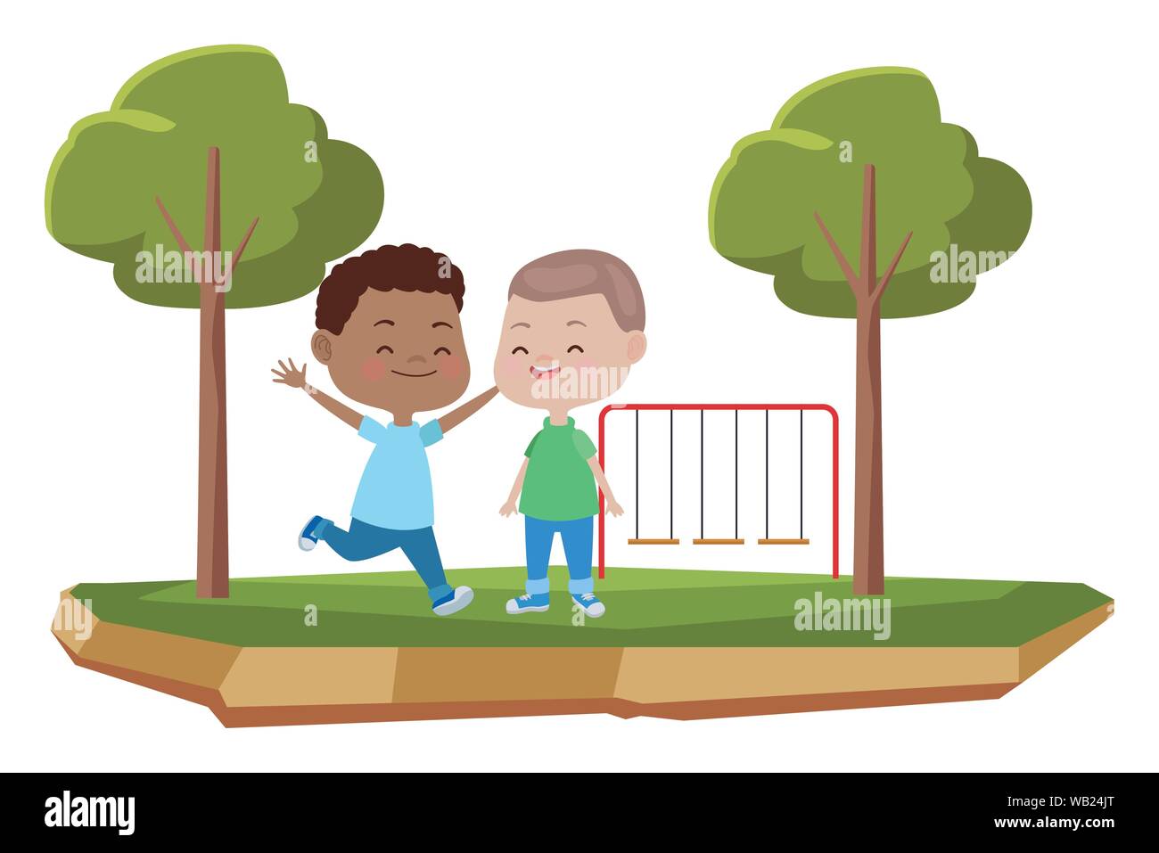 Cute happy kids having fun cartoons Stock Vector Image & Art - Alamy