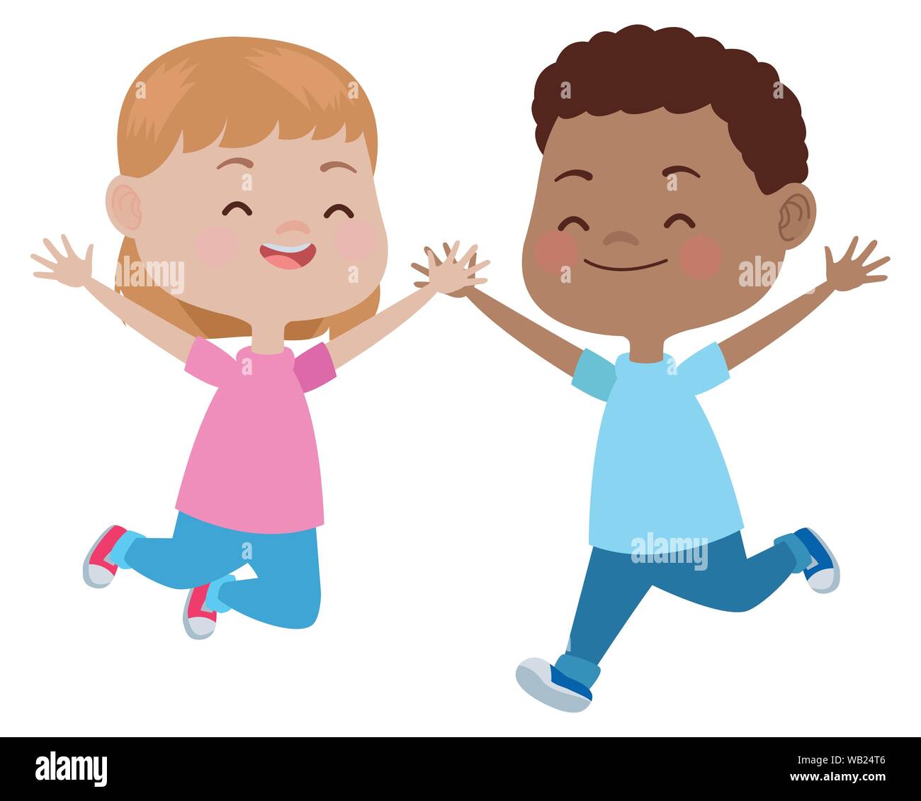 Cute happy kids having fun cartoons Stock Vector Image & Art - Alamy