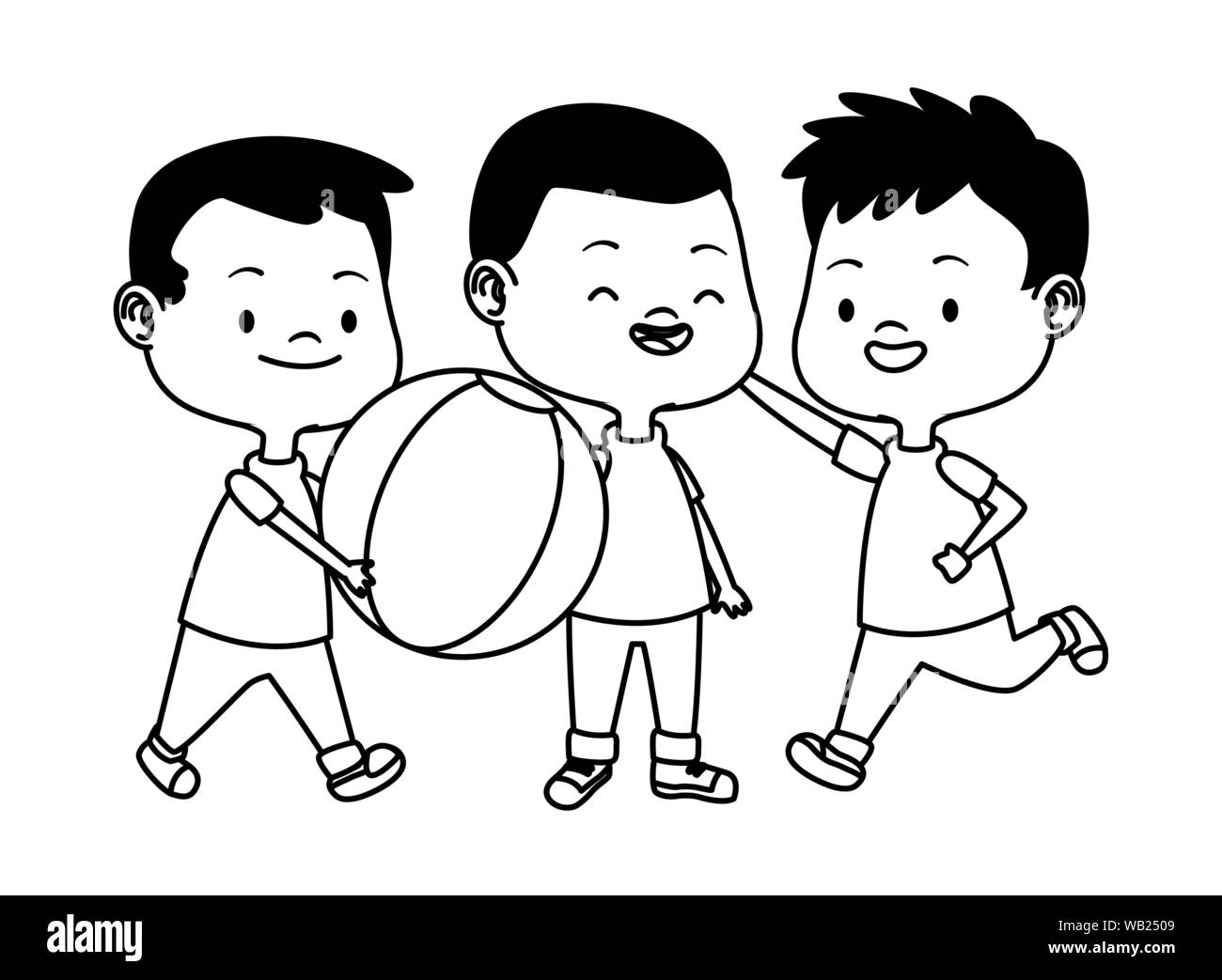 Fun Kids Clipart Black And White