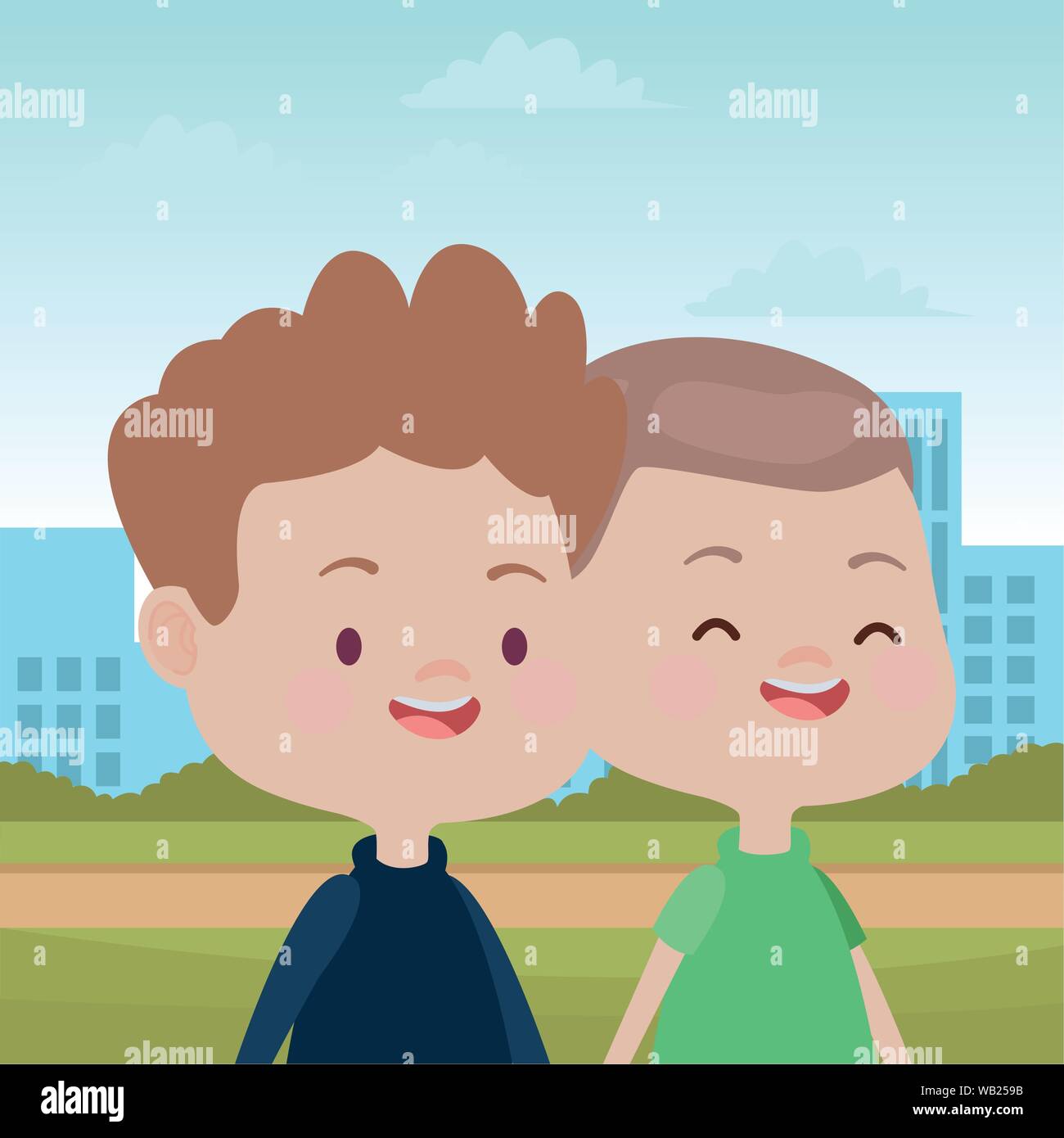 Cute happy kids having fun cartoons Stock Vector Image & Art - Alamy