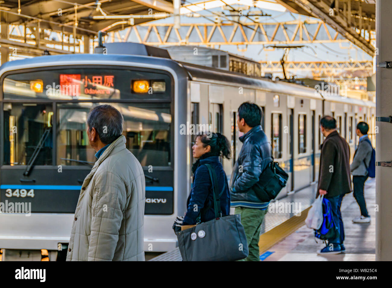 TOKYO, JAPAN, JANUARY - 2019 - People waiting at train station, tokyo ...