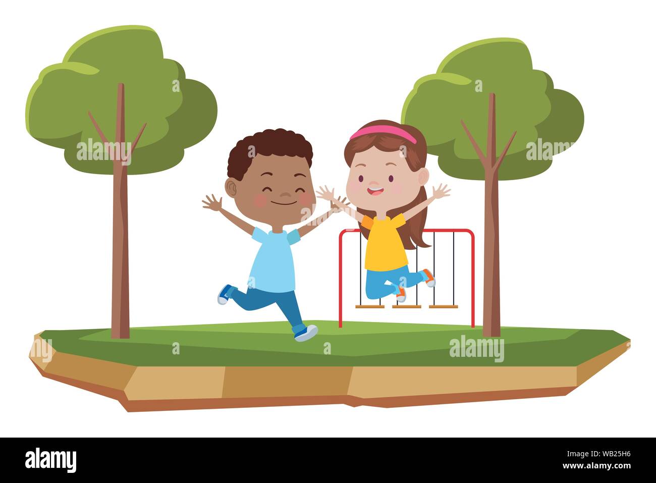 Cute happy kids having fun cartoons Stock Vector Image & Art - Alamy