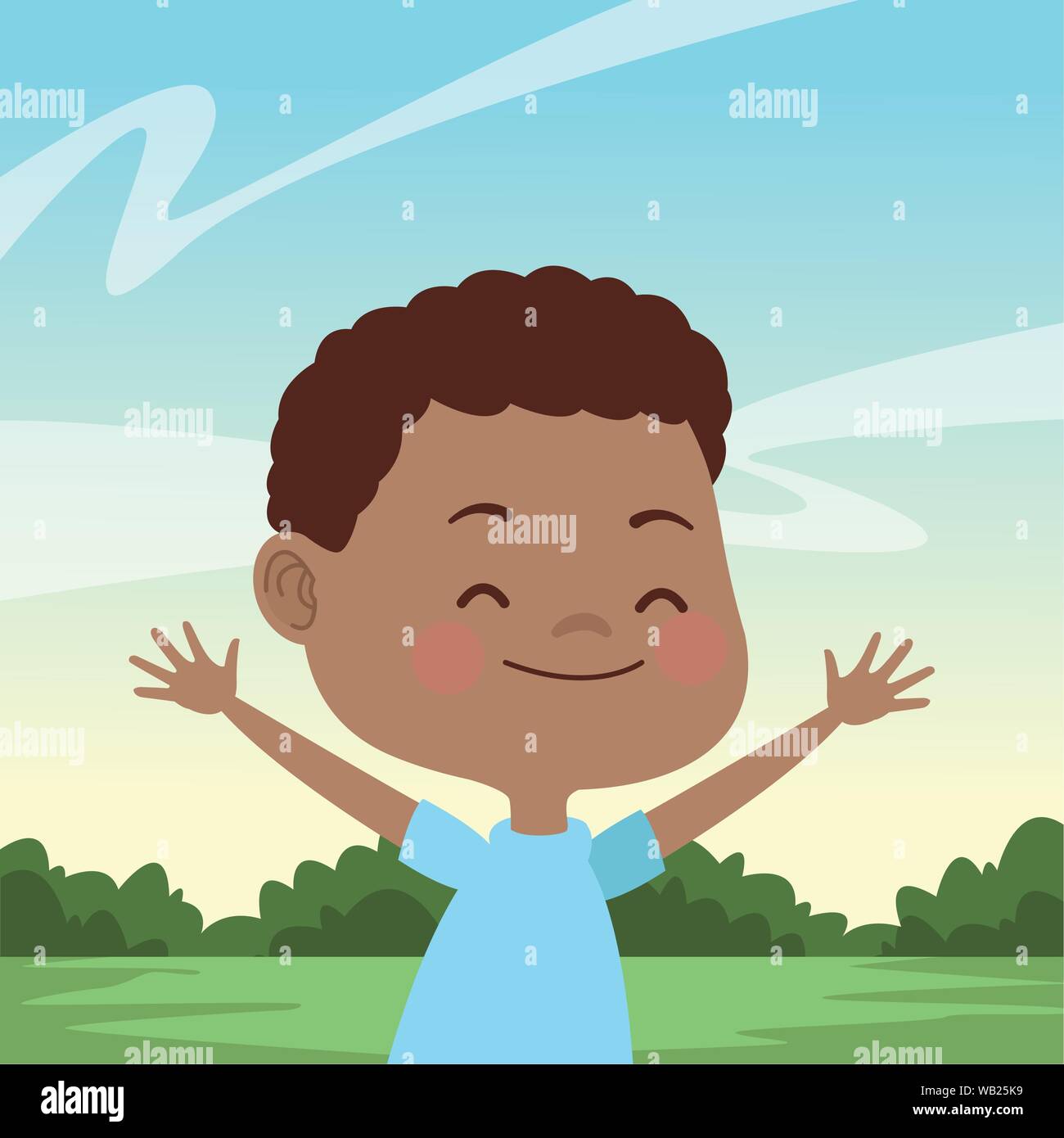 Happy kid having fun cartoons Stock Vector Image & Art - Alamy
