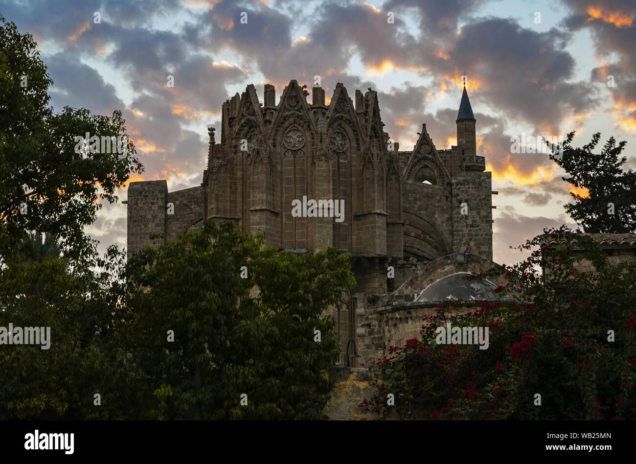 Lala Mustafa Pasha Mosque in Famagusta at sunset Stock Photo - Alamy