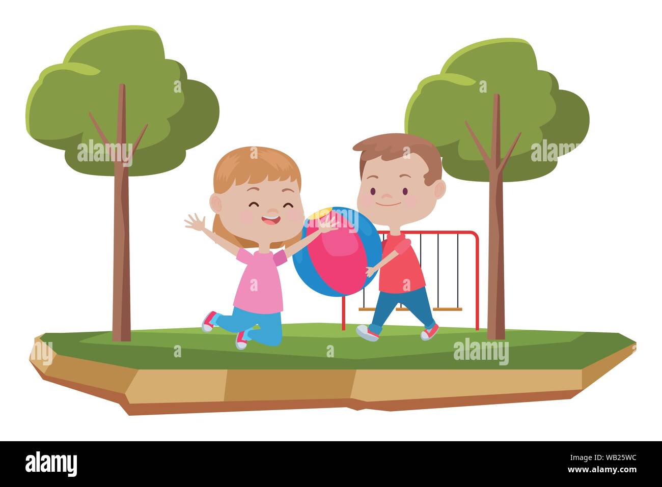 Cute happy kids having fun cartoons Stock Vector Image & Art - Alamy