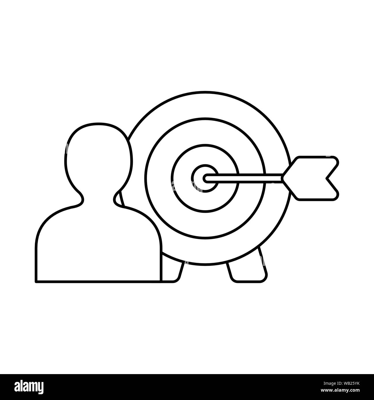 target board with silhouette person vector illustration design Stock ...