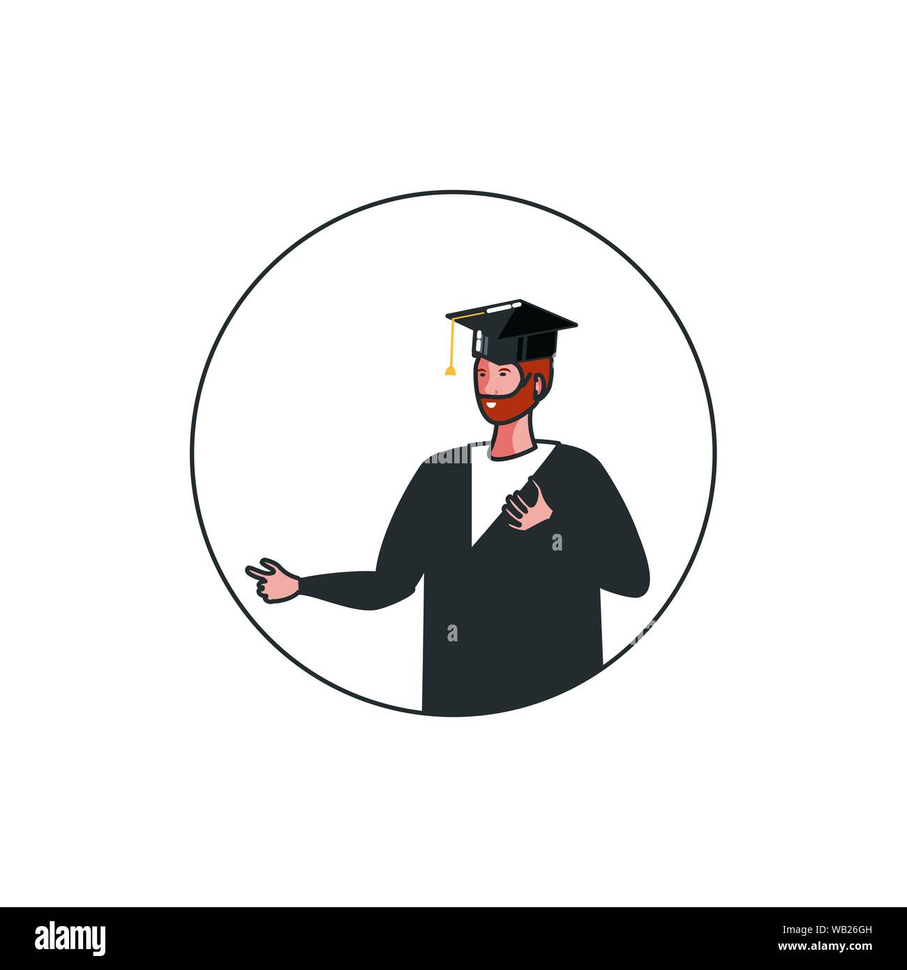 young boy student graduated character vector illustration design Stock ...