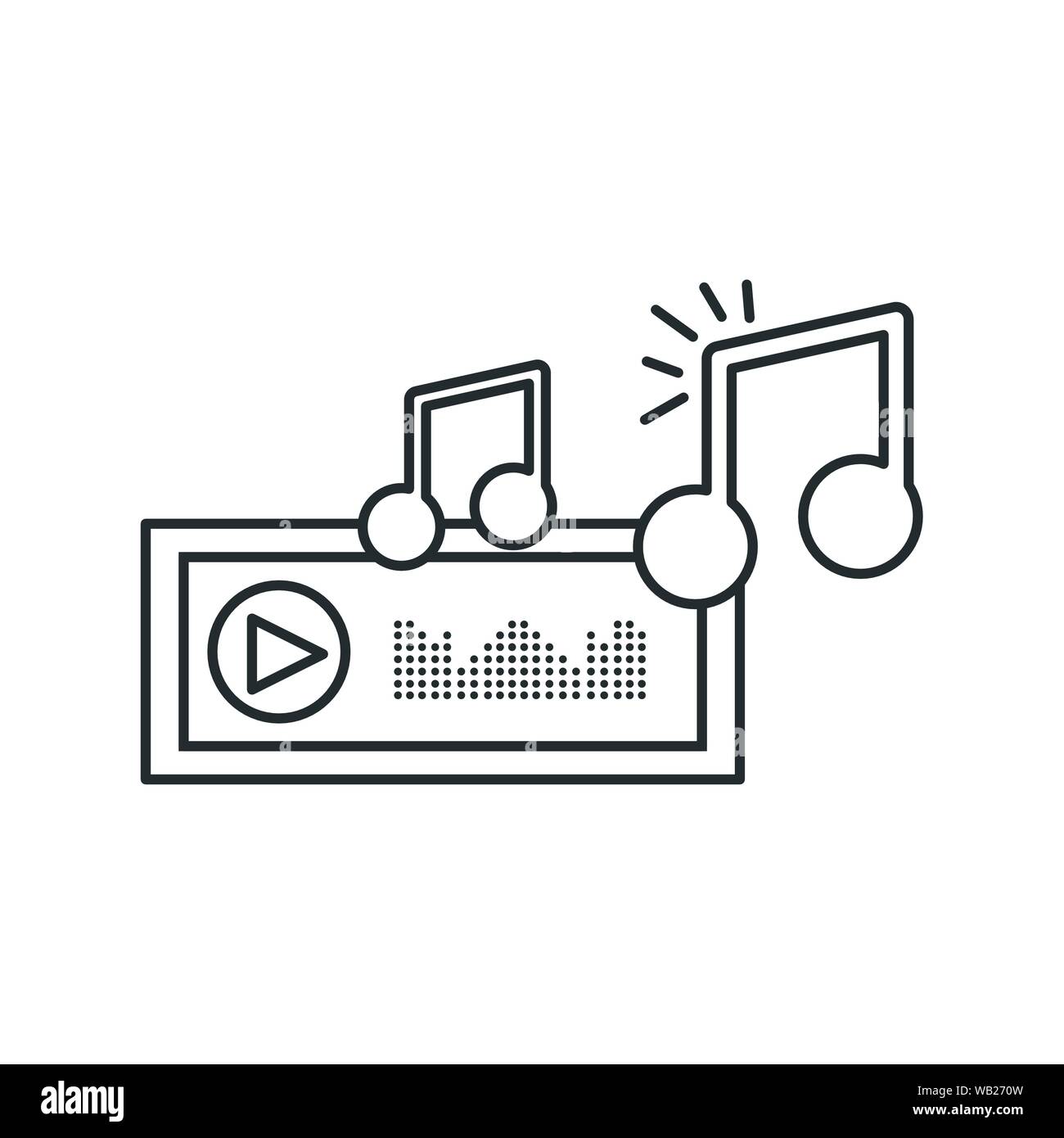 audio player display with sound graohic vector illustration design ...
