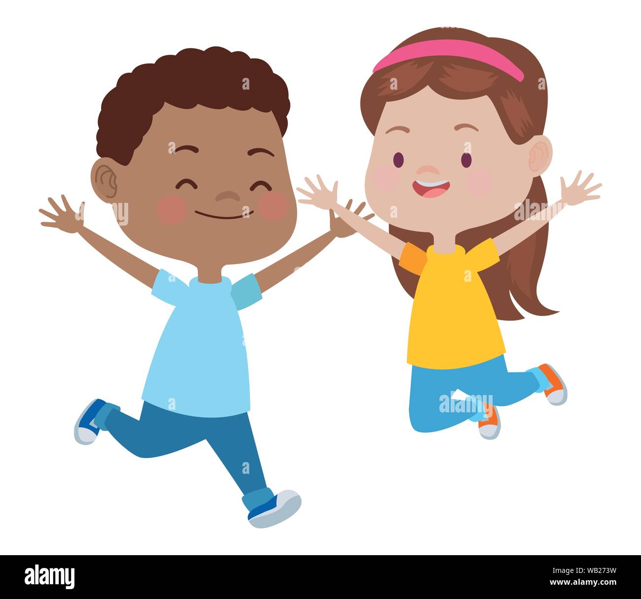 Cute happy kids having fun cartoons Stock Vector Image & Art - Alamy