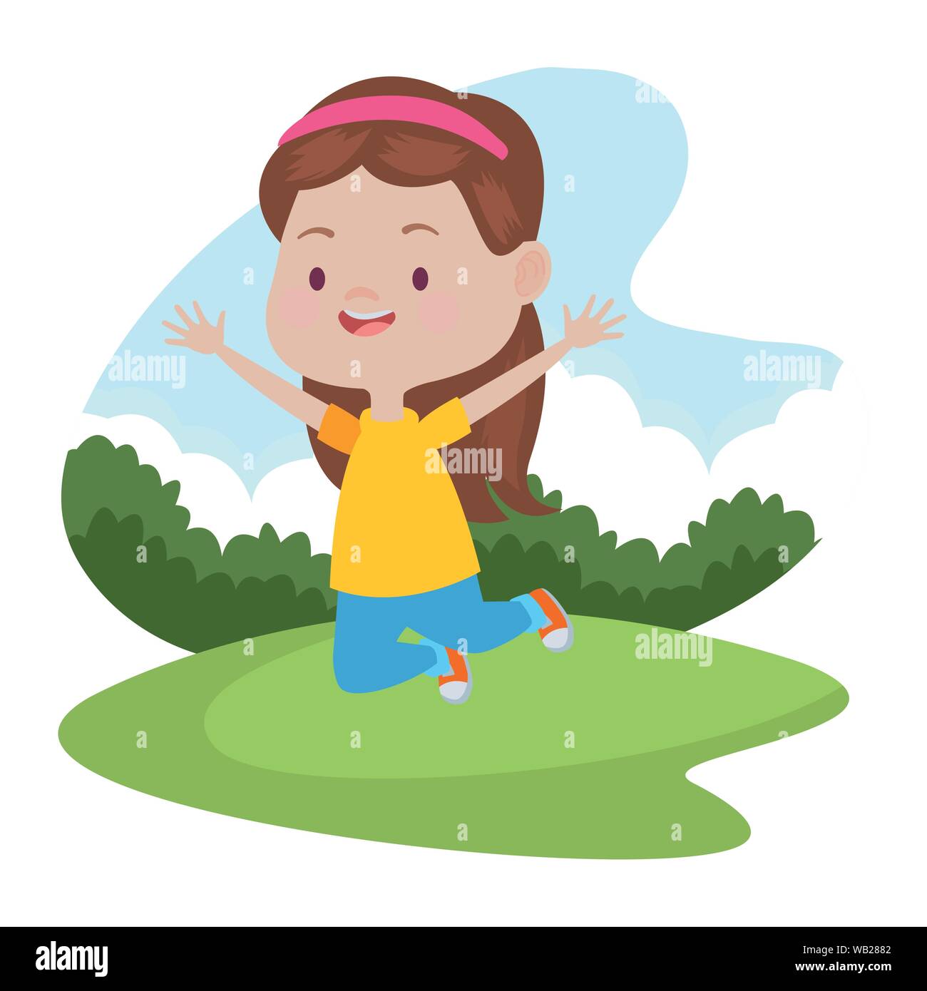 Happy kid having fun cartoons Stock Vector Image & Art - Alamy