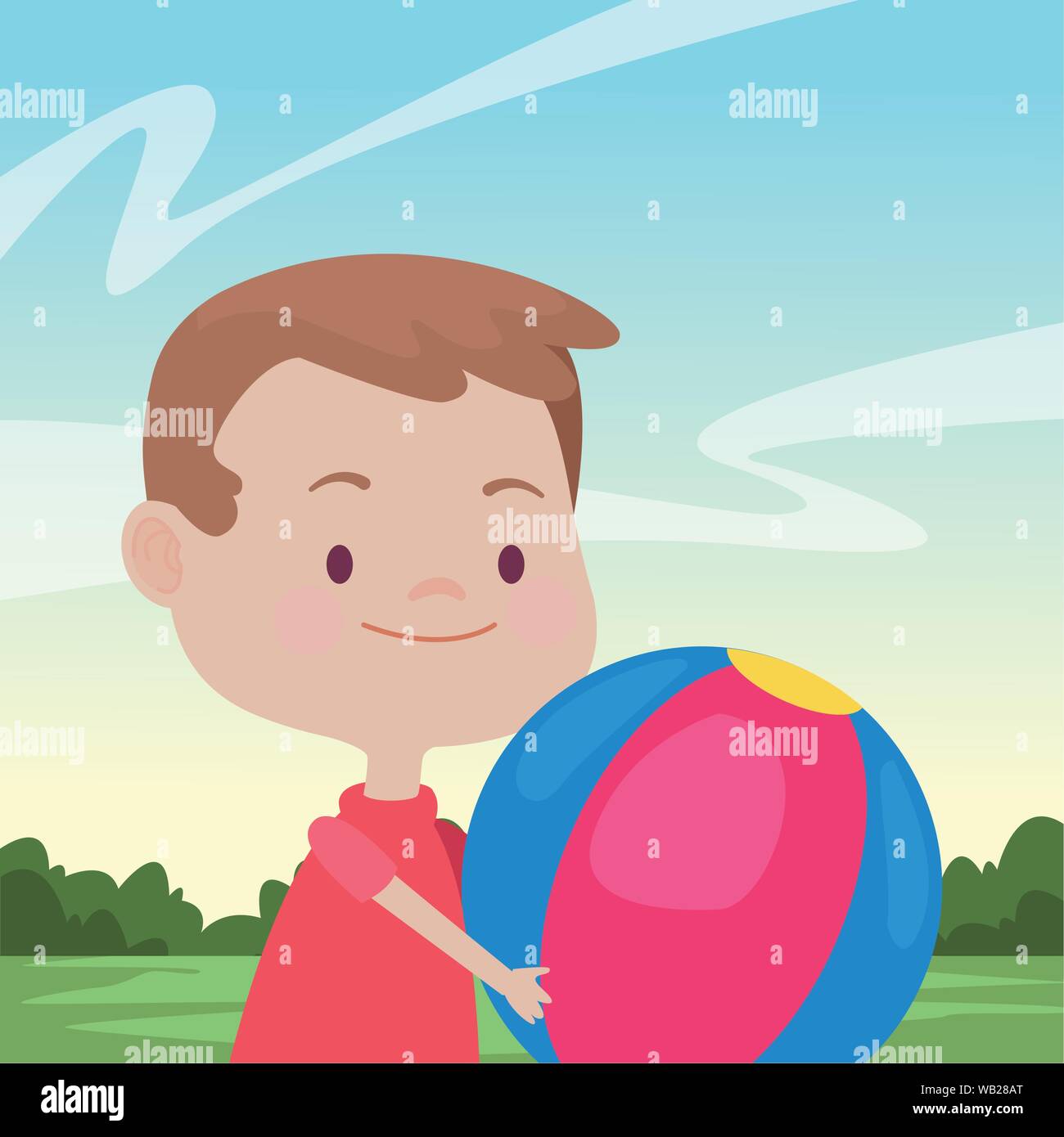 Happy kid having fun cartoons Stock Vector Image & Art - Alamy