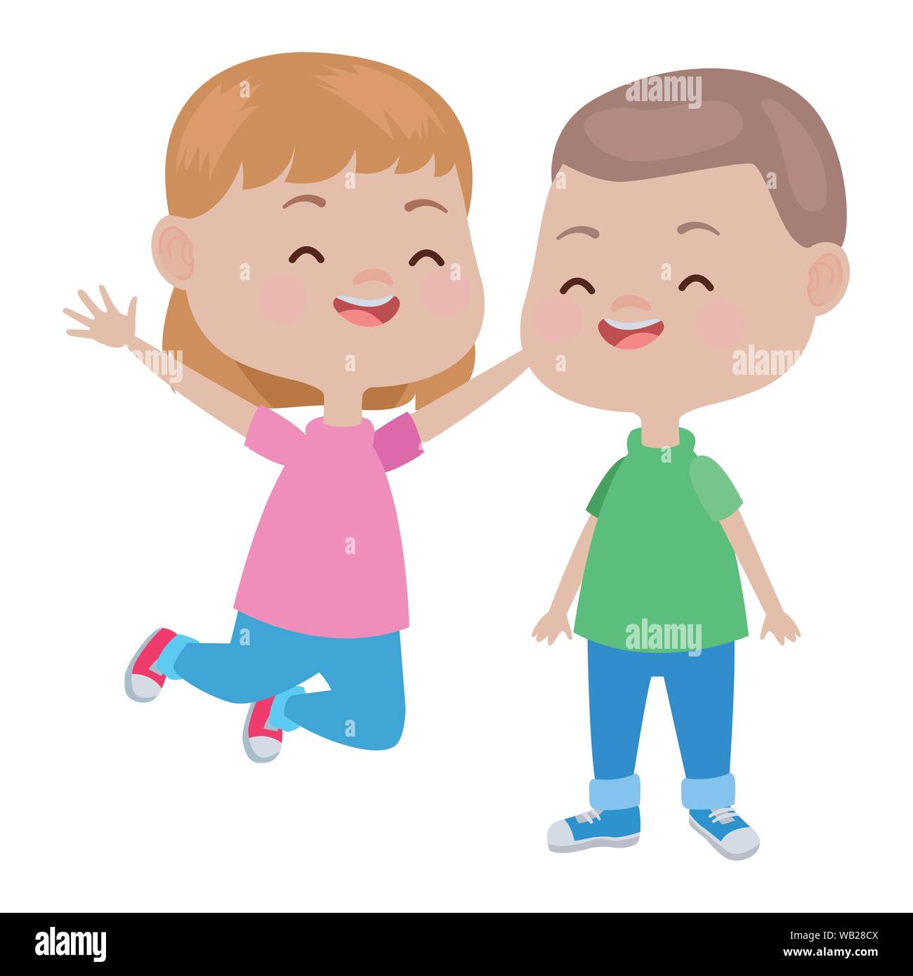 Cute happy kids having fun cartoons Stock Vector Image & Art - Alamy