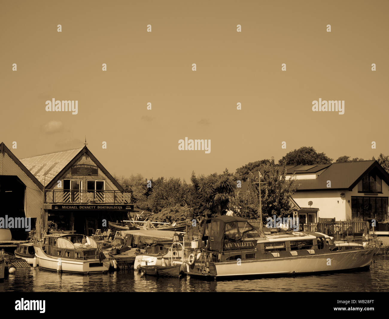 Black and White Landscape, Traditional Boat Builders, Laleham Staines ...