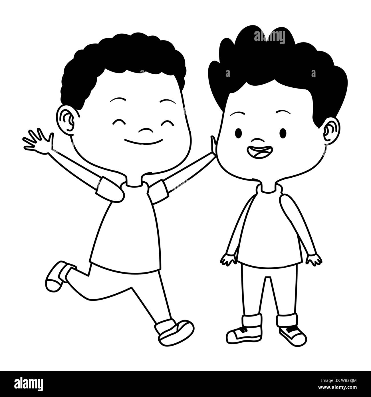 Fun Kids Clipart Black And White