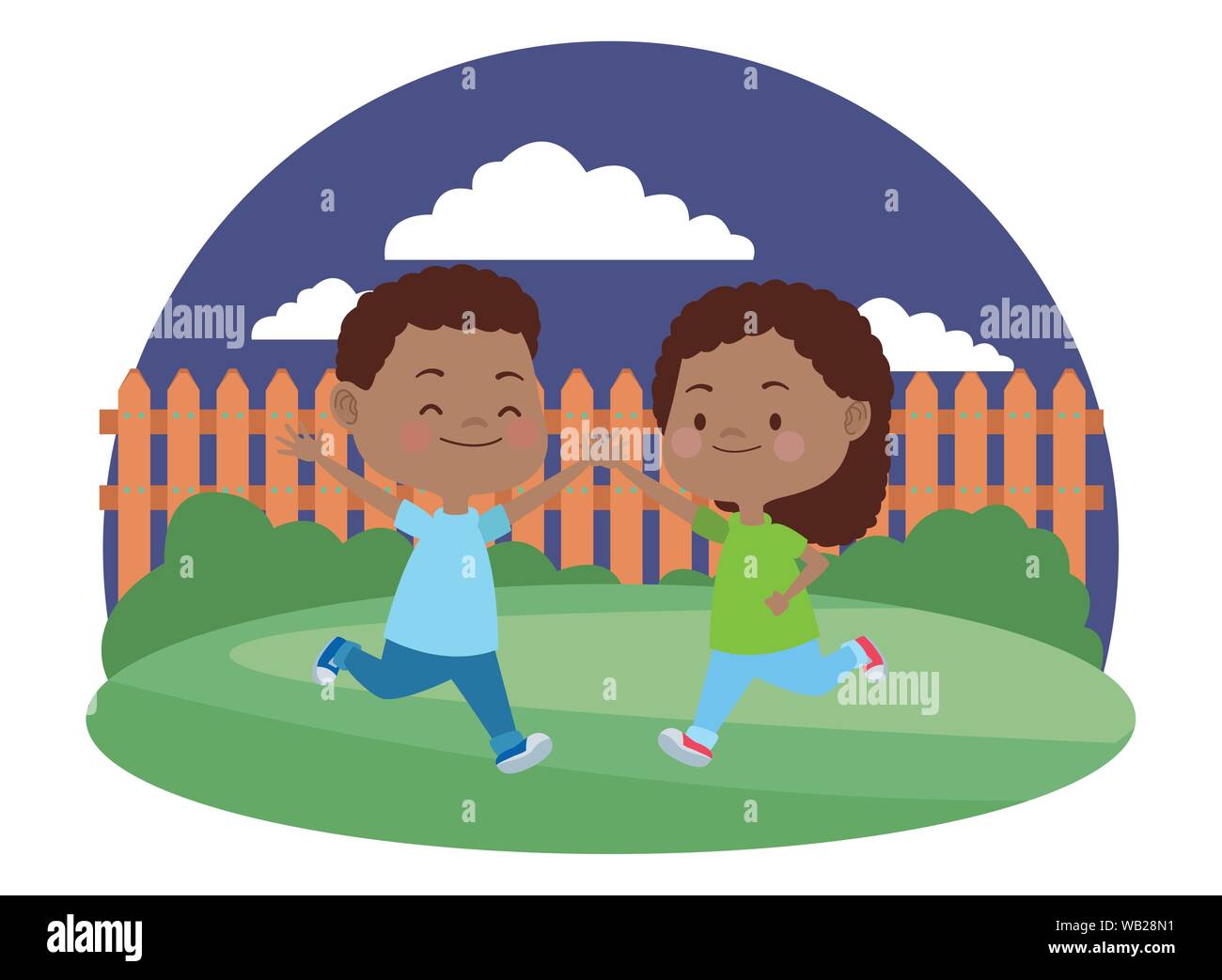 Cute happy kids having fun cartoons Stock Vector Image & Art - Alamy