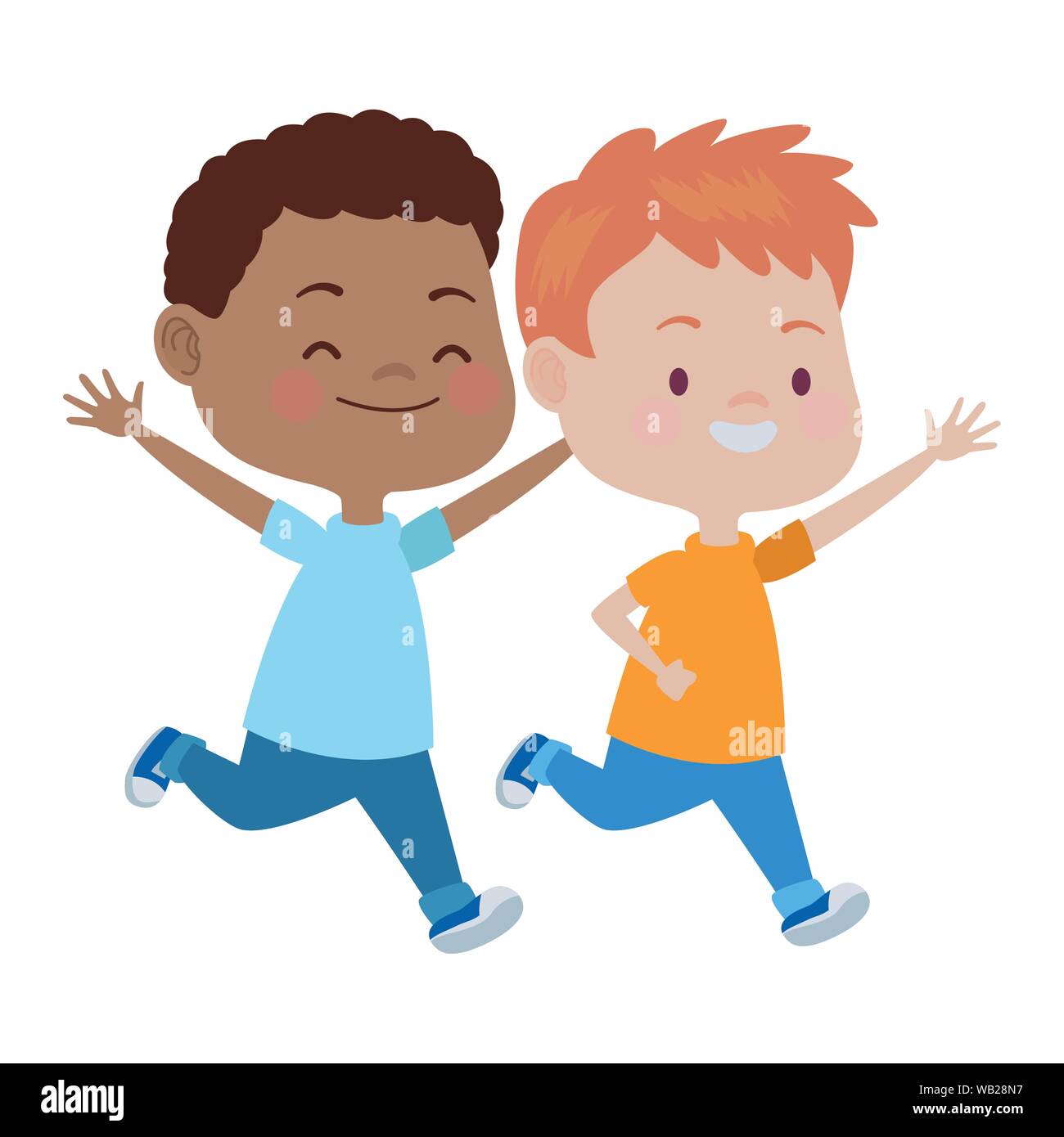 Cute happy kids having fun cartoons Stock Vector Image & Art - Alamy