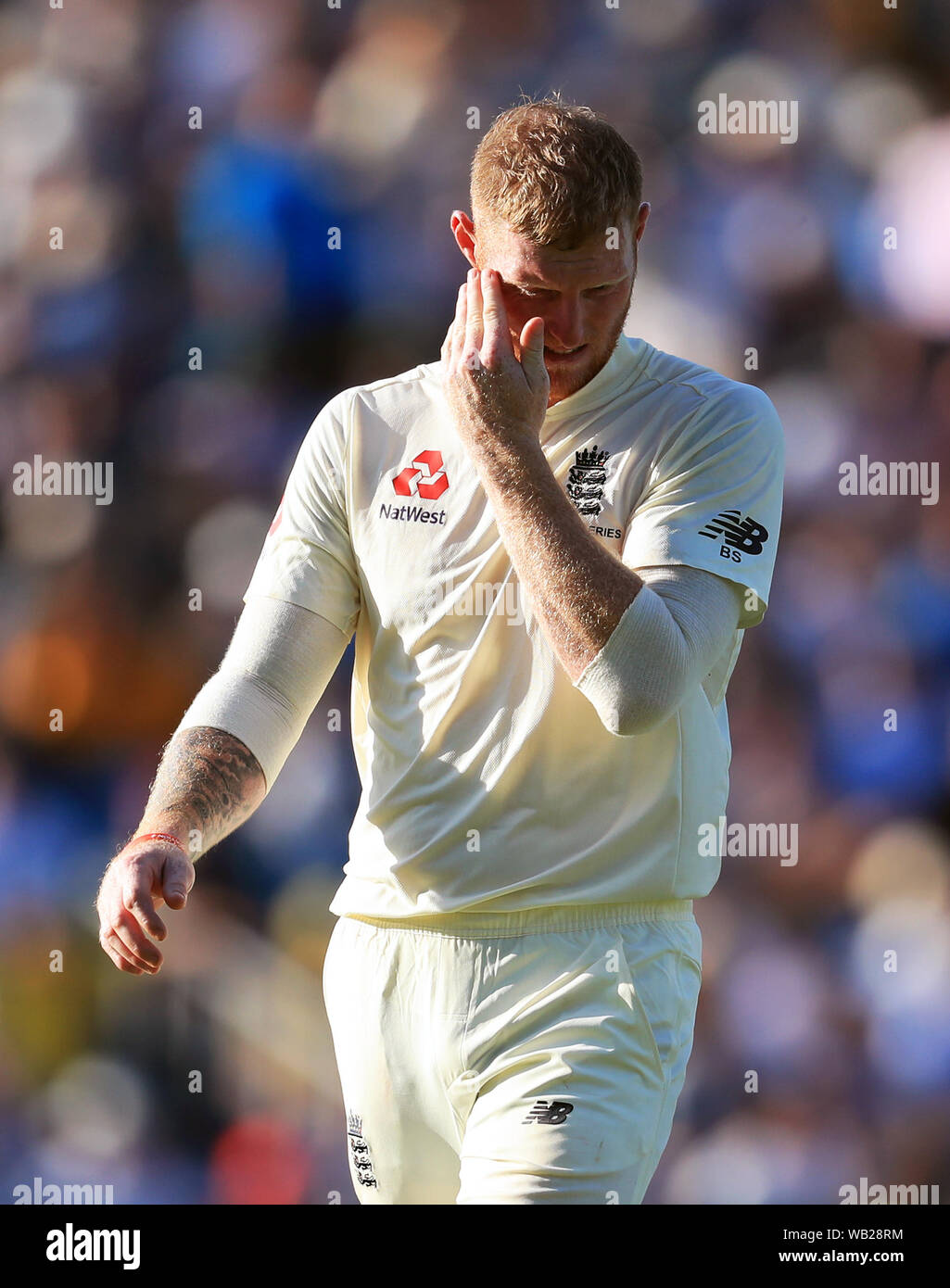 England's Ben Stokes appears dejected during day three of the third ...