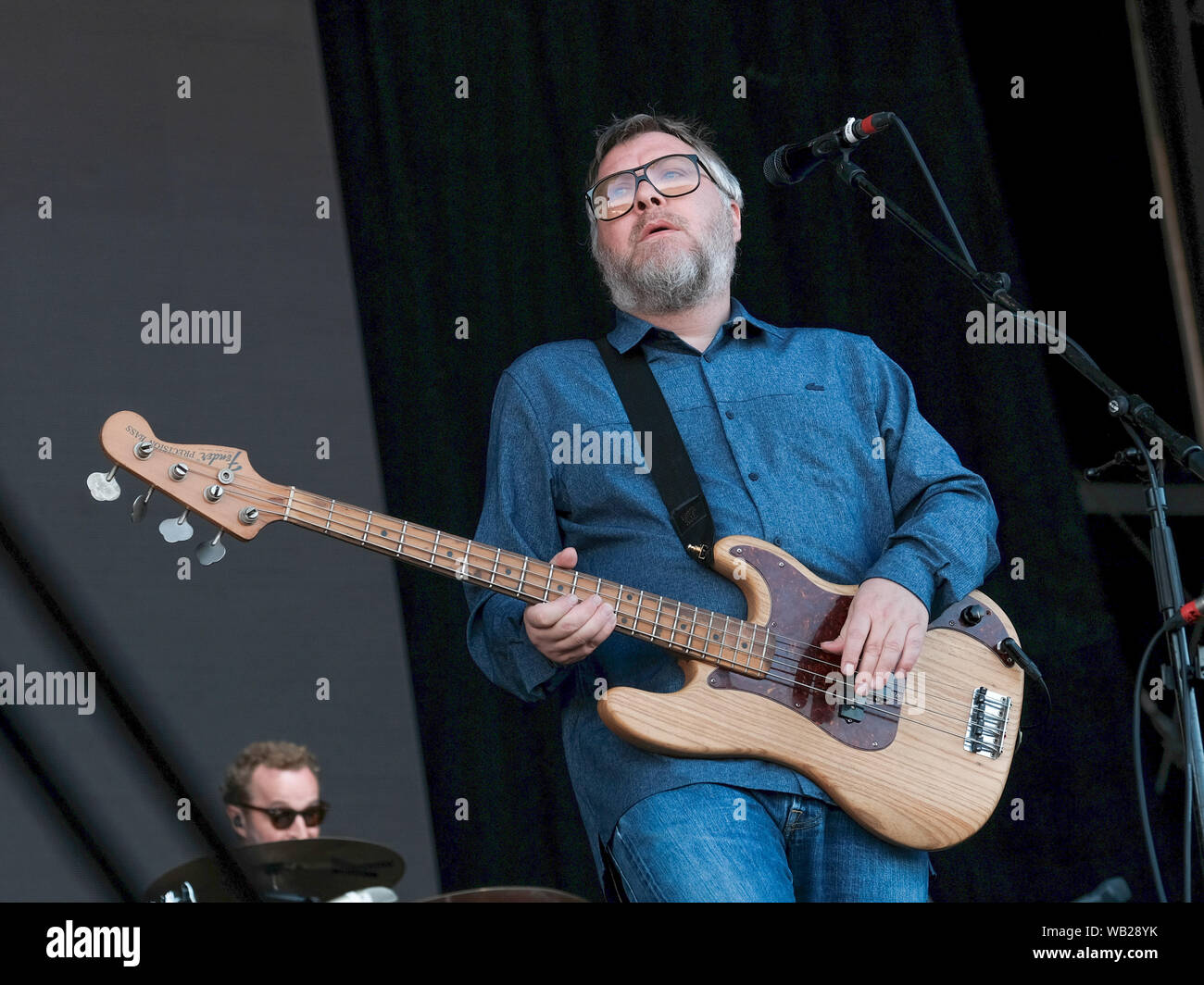 Portsmouth, Hampshire, UK. August 23rd 2019. Jimi Goodwin, bassist and ...