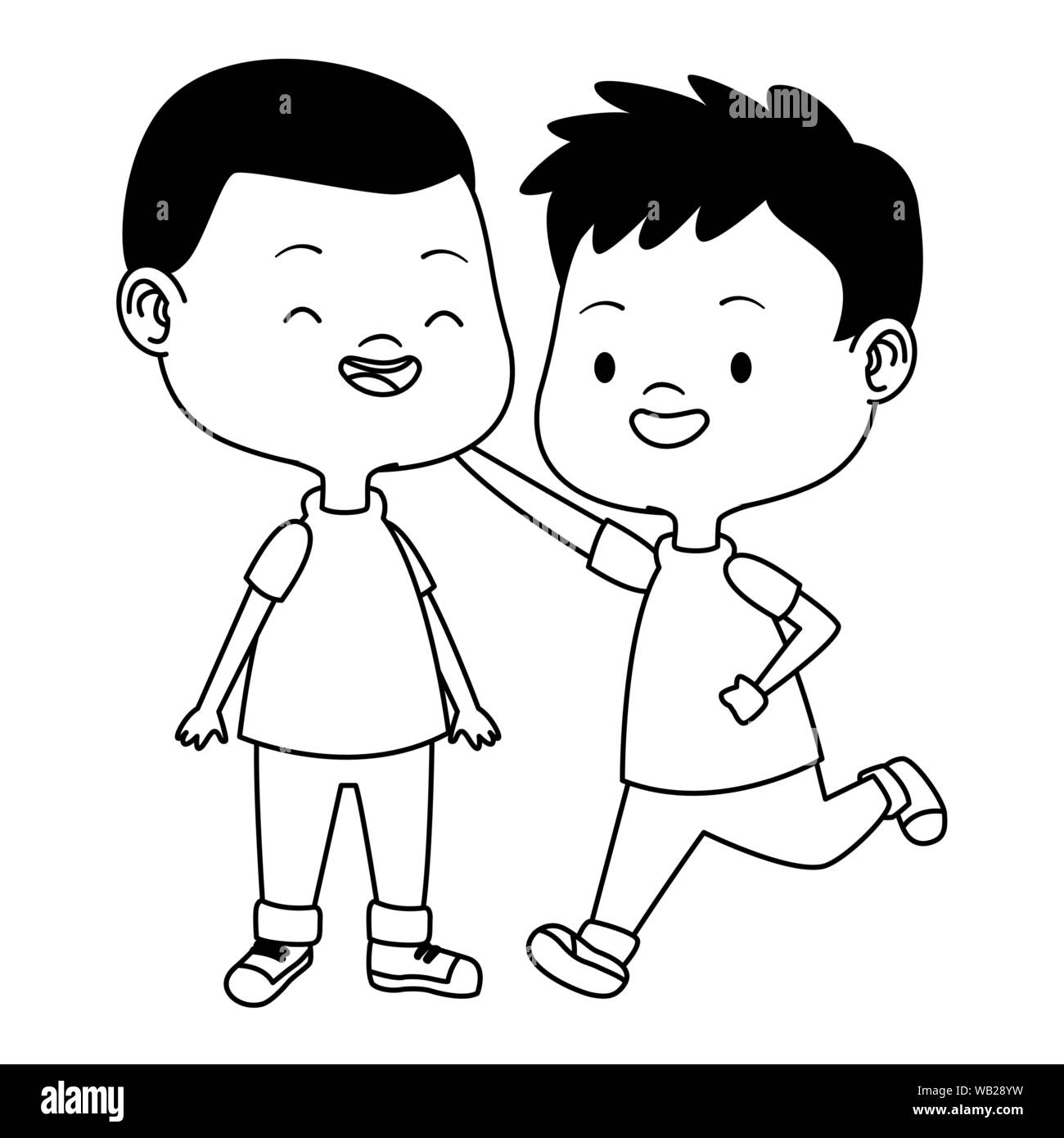 Black And White Best Friends Clipart