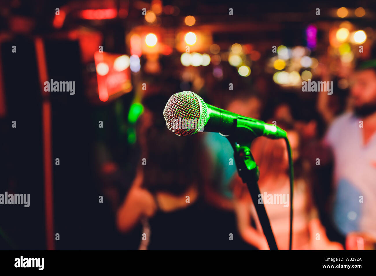 Microphone. Microphone close-up. A pub. Bar. A restaurant Classical ...