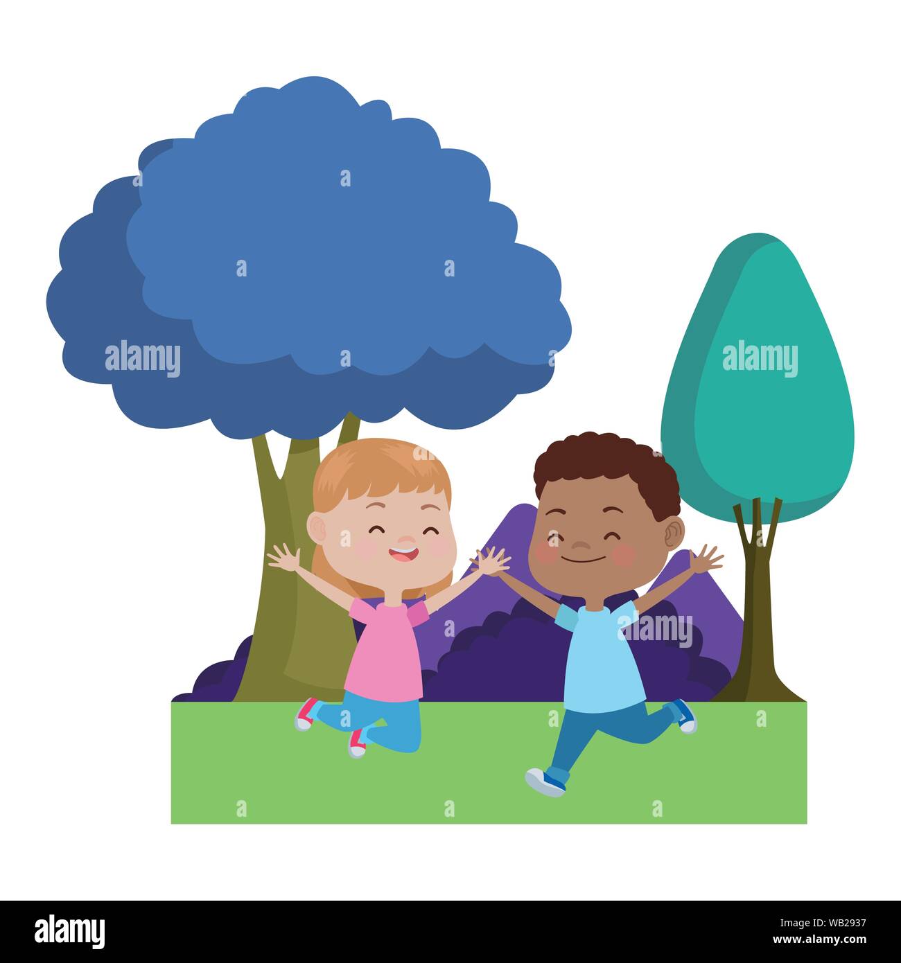 Cute happy kids having fun cartoons Stock Vector Image & Art - Alamy