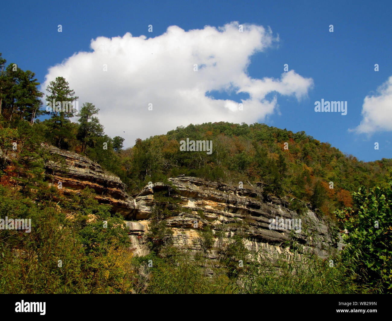 Bluff near Ponca, AR with cloud shape Stock Photo - Alamy