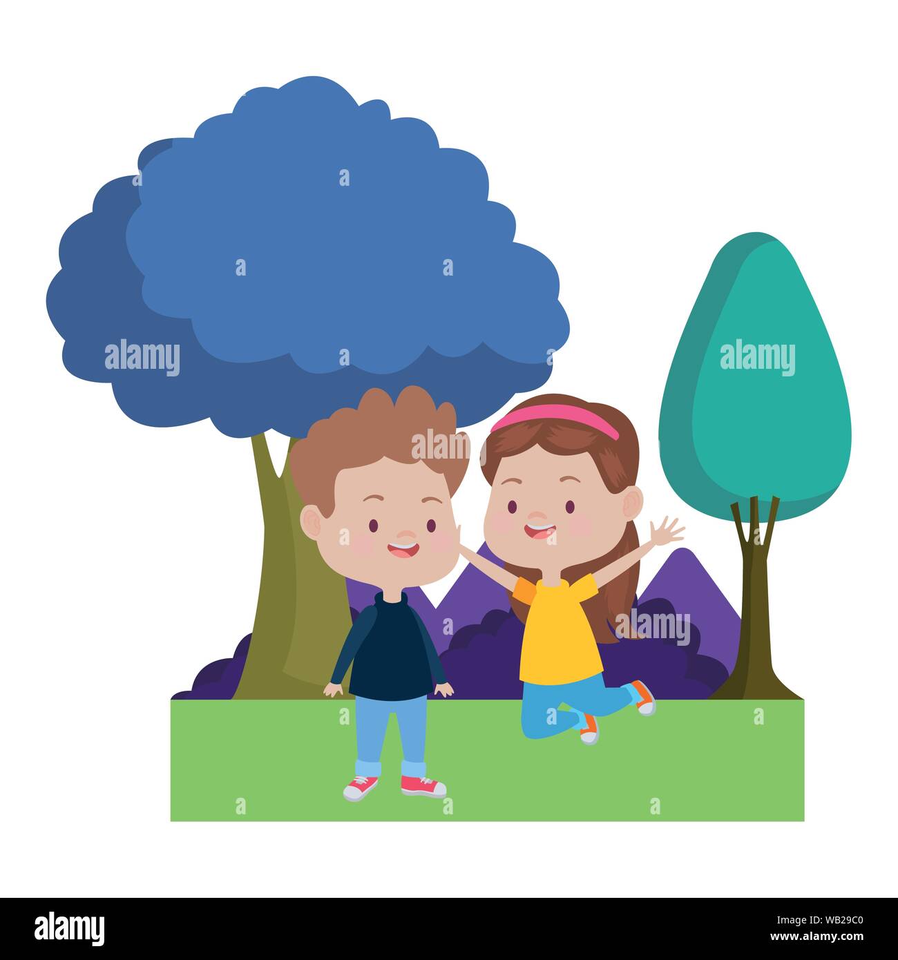 Cute happy kids having fun cartoons Stock Vector Image & Art - Alamy