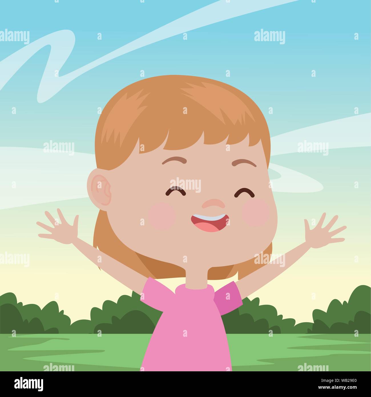 Happy kid having fun cartoons Stock Vector Image & Art - Alamy