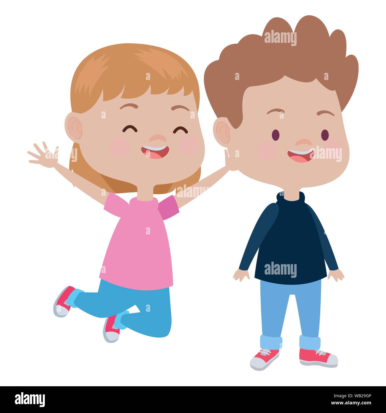 Cute happy kids having fun cartoons Stock Vector Image & Art - Alamy
