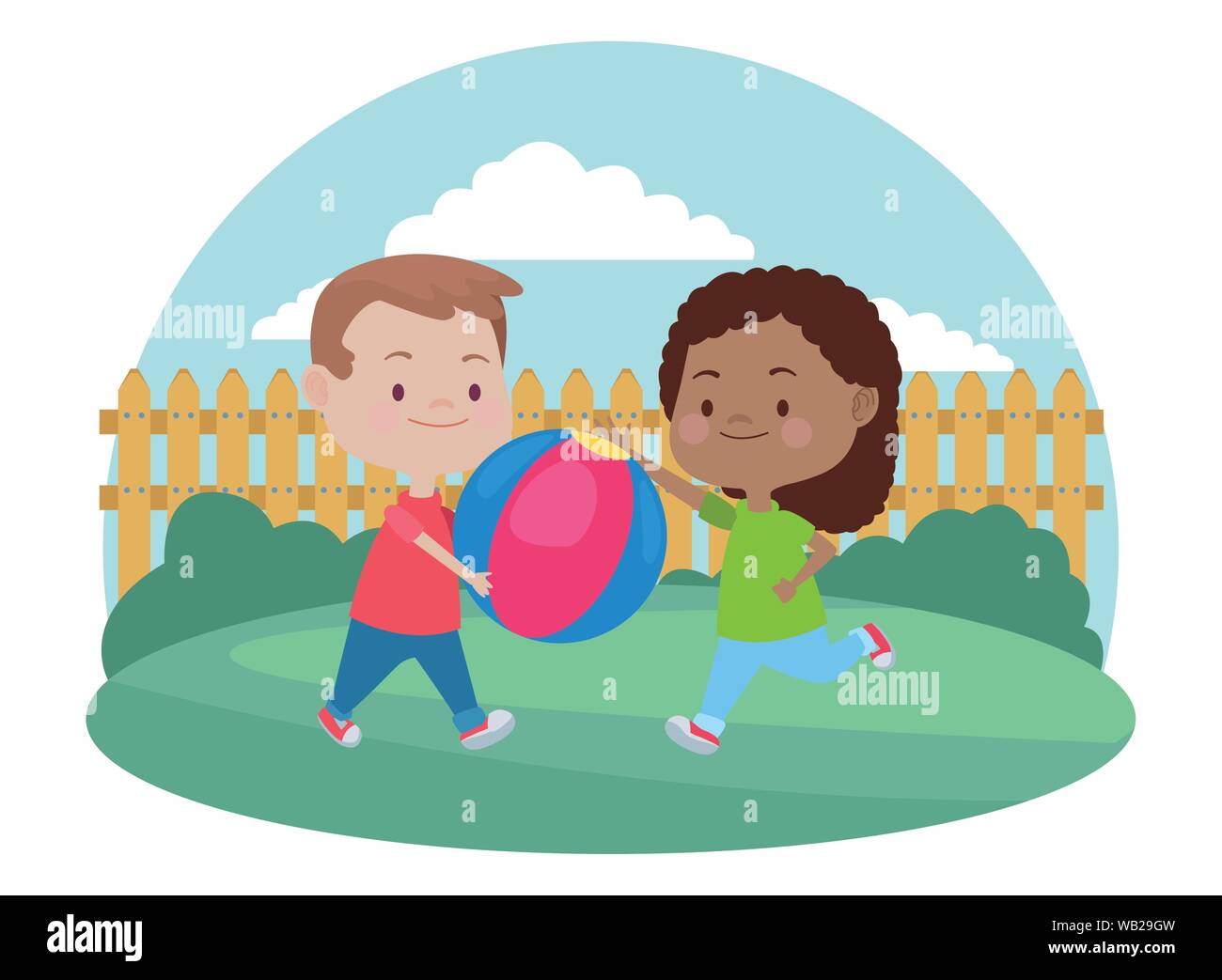 Cute happy kids having fun cartoons Stock Vector Image & Art - Alamy