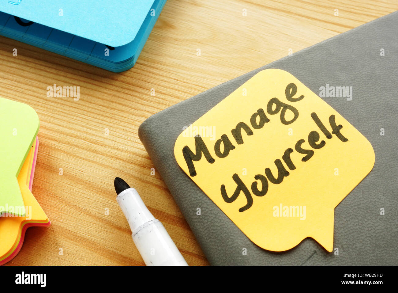 Manage yourself quote on a piece of paper. Self Leadership Stock Photo ...