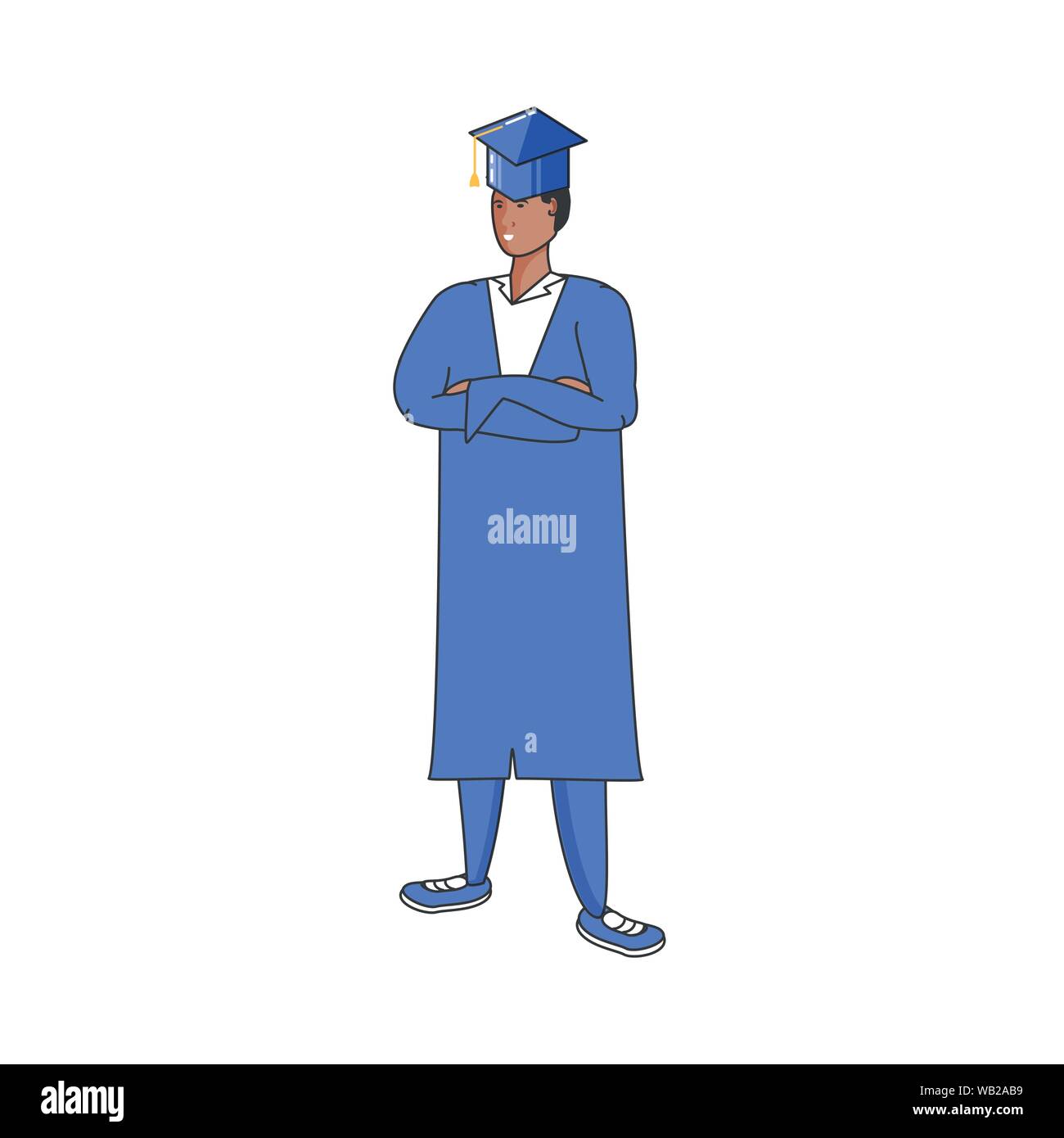 young boy student graduated character vector illustration design Stock ...