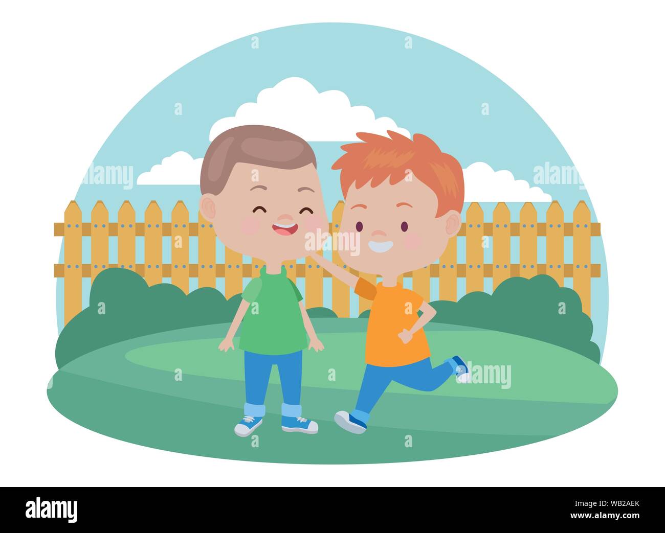 Cute happy kids having fun cartoons Stock Vector Image & Art - Alamy