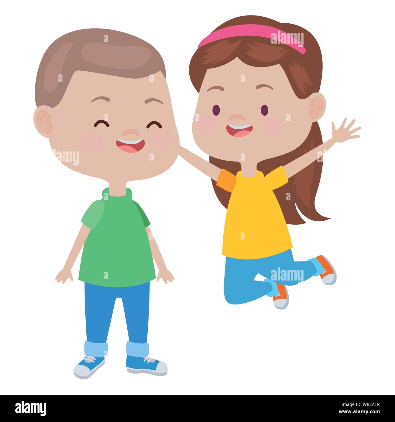 Cute happy kids having fun cartoons Stock Vector Image & Art - Alamy