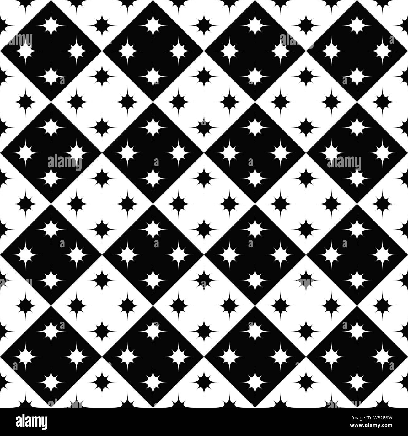 Seamless geometrical star pattern background - abstract monochrome ...