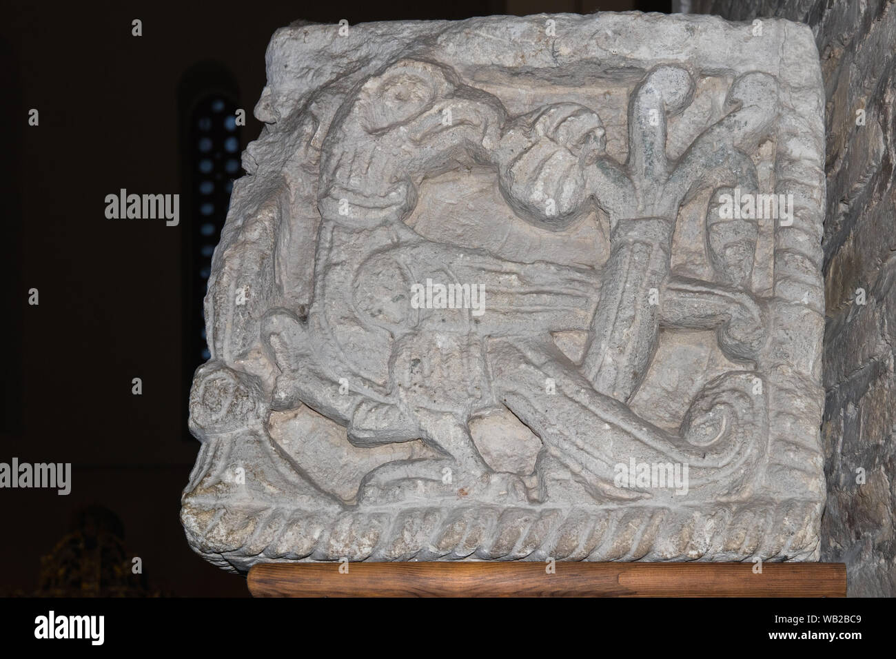 An ancient bas-relief of the mythological Scandinavian, Celtic, Slavic ...